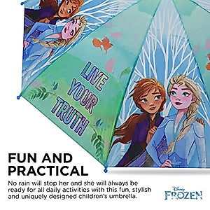 Disney Kids Umbrella, Frozen/Princess/Minnie Mouse Toddler and Little Girl Rain Wear for Ages 3-6 Umbrella, Frozen, 7-Mar US
