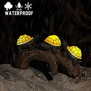 Solar Garden Turtle Statues Light, Outdoor Solar Turtles Decor with 3 Warm LED Lights, Waterproof Figurine Animal Light for Lawn Patio Backyard