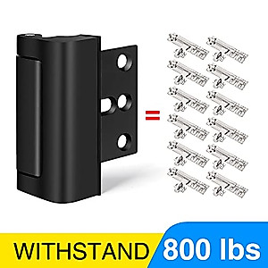 DUOSI Childproof Door Reinforcement Lock, Home Security Door Lock with 8 Screws, 3 Inch Stop Withstand 800 lbs for Inward Swinging Door, Upgrade Night Lock to Defend Your Home (Black)
