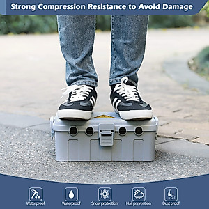 Outdoor Electrical Box,IP54 Waterproof Extension Cord Cover Weatherproof, Outdoor Outlet Covers Protect Outlet, Plug,Power Strip, Socket,Surge Holiday Light Extended Line,Grey