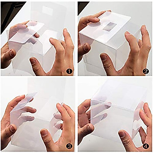 Coobbar Clear Candy Gift Box,30 Pack Empty Clear PVC Plastic Boxes Gift Boxes for Party Favors, Wedding, Birthday Presents, Candy, Cupcakes, Jewelry,Christmas Gift Packing (4 x 4 x 4 Inch)