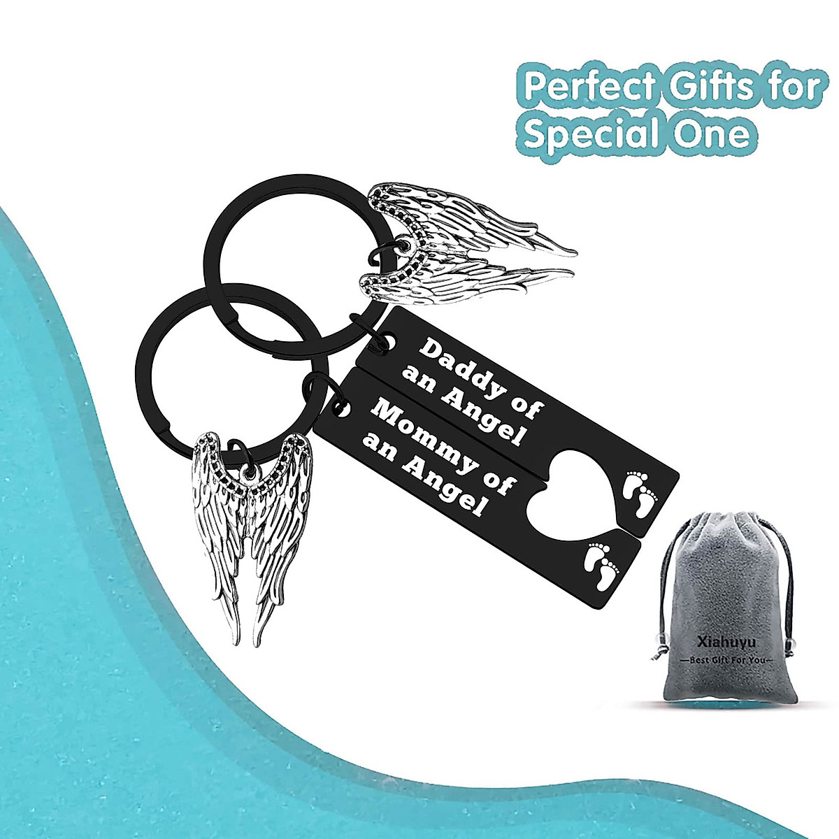 Xiahuyu Loss Memorial Keychain Miscarriage Gifts for Parents Pregnancy Loss Gifts Remembrance Gifts Loss of Baby Memorial Gifts Sympathy Gifts for Infant Loss Child Loss