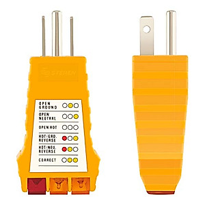STEREN HER- 258, 110-125 Volt AC 3 Prong Receptacle Wall Outlet Circuit Tester with Indicator Lights for Households, Homeowners, Wall Plugs, Outlets, DIY, Broken Circuits, and Fuses by STEREN