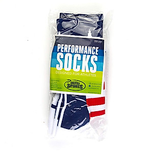 ChalkTalkSPORTS Lacrosse Youth Woven Mid-Calf Socks | USA | Red & White & Blue