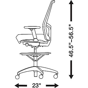 STAPLES 2846115 Workplace Series 500 Mesh and Fabric Stool Black Adjustable Lumbar