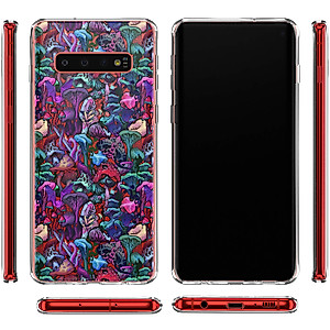 TPU Phone Case Compatible with Samsung A72 A71 5G A70 A51 A50 A32 A21 A11 A12 A13 A14 A01 Trippy Flexible Forest Witchy Lightweight Mushrooms Shockproof Fly Agaric Silicone Magic Protective Soft