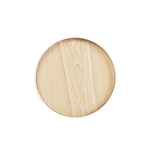 Wooden Serving Tray,Round Wood Plate Platter Catchall Tray Cheese Plates Coffee Tea Serving Tray Fruit Platters Party Dinner Plates Sour Candy Tray Wood Natural Round Serving Tray