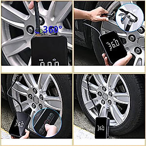 Neakhmer Tire Inflator Portable Air Compressor: Electric Air Pump for Car Bike Motorcycle