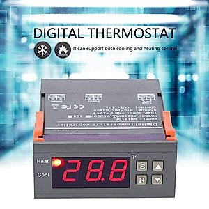 Digital Temperature Controller, Thermostat Fahrenheit Sensor MH1210F Digital Temperature Control Controller Thermostat 58~194℉ Fahrenheit Sensor AC110V
