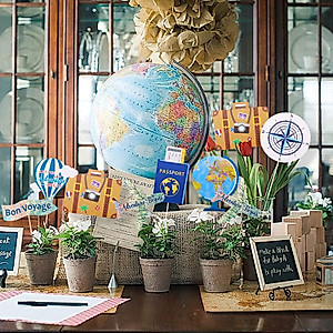 Yaaaaasss! Let The Adventure Begin Centerpieces Travel Themed Centerpieces Sticks Adventure Awaits Bon Voyage Farewell World Map Retirement Graduation Party Photo Booth Props Set of 21