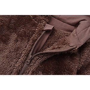 Infant's Cute Snowsuit Cotton Fleece Lined Outfits One Piece Hooded Romper Jumpsuit for Baby Girl Boy Brown 0-3M