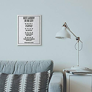 Stupell Industries Five Star Laundry Funny Word Black and White Design Canvas Wall Art, 16 x 20, Multi-Color