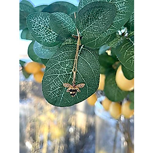 LE VIAN 1/10 Carat White and Chocolate Diamond and Enamel Honey Bee Pendant Necklace for Women in 14k Yellow Gold (Brown, cttw) on 18 Inch Long Chain by LeVian