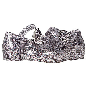 mini melissa Sweet Love BB (Toddler/Little Kid) - Sandals for Kids - Hook-and-Loop Closure - Cushioned Footbed Silver Glitter 10 Toddler M