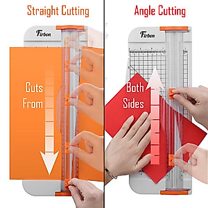Firbon White A4 Paper Cutter Bundle with 5Pcs Replacement Blades, 12 Inch Paper Trimmer with Side Ruler for Scrapbooking, Craft, Coupon, Label, Cardstock