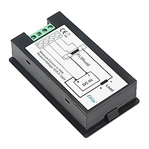 DROK® Small Digital Multimeter, DC 6.5-100V 50A Voltage Amperage Power Energy Meter DC Volt Amp Tester Watt Meter Gauge Monitor LCD Digital Display with Blue Backlight with 50A/75mV Shunt