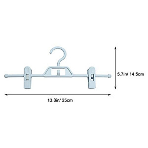 YARNOW Pants Hangers, 10PCS Adjustable Clothes Hangers, Adjustable Clips Pants Hanger, Slack, Trouser, Jeans, Towels for Newborn, Adults Clothes, Blue