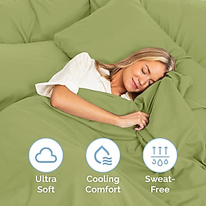 CGK Unlimited Split King 7 Piece Bed Sheet Set- Hotel Luxury Bed Sheets for Women, Men, Kids & Teens Deep Pockets, Breathable & Cooling, Easy Fit, Soft & Wrinkle Free Light Olive Sheets