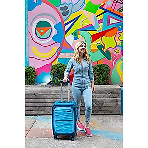 AMERICAN TOURISTER Cascade Softside Expandable Luggage with Spinner Wheels, Pacific Blue, 20-Inch