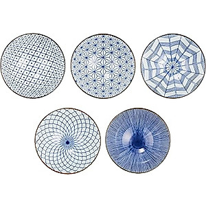 Saikai Pottery 19541 Picture Change Rice Bowl, Old Dyed, Blue, 10.1 fl oz (300 ml)