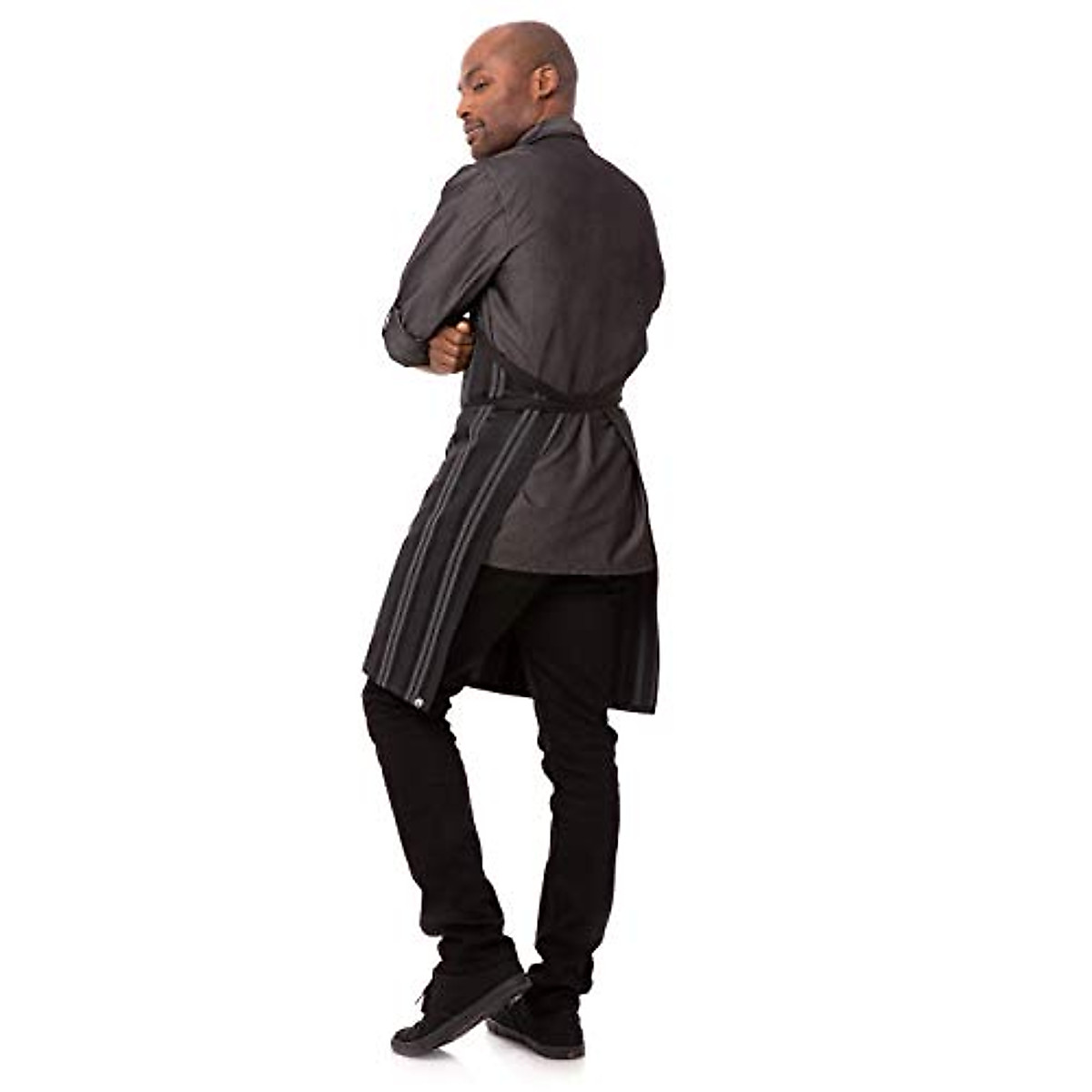 Chef Works Unisex Presidio Bib Apron, Black Gray, One Size