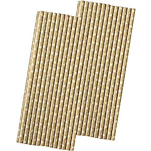 Kraft Brown Paper Straws - Polka Dot Drinking Straws - 7.75 Inches - 50 Pack Outside the Box Papers Brand