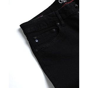 Chaps Men's Relaxed Fit Jeans - Straight Leg Stretch Comfort Denim Jeans for Men, Size 38W x 30L, Black Rinse
