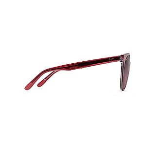 Maui Jim Women's Mehana Polarized Cat Eye Sunglasses, Raspberry w/ Crystal Interior/Maui Rose®, Medium