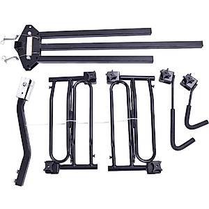 Goplus 2-Bike Hitch Mounted Rack, Hitch Bike Rack Carrier Fits 1-1/4" and 2" Hitch Receivers, Tray Style Smart Tilting Design Bicycle Rack