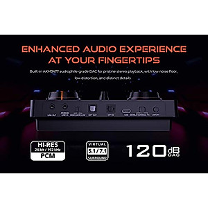 Creative Sound Blaster GC7 Game Streaming DAC Amp ft Programmable Buttons, Super X-Fi, 7.1 Virtual Surround, Battle Mode, Scout Mode, GameVoice Mix, for PC, PS4/PS5, Nintendo Switch, Xbox