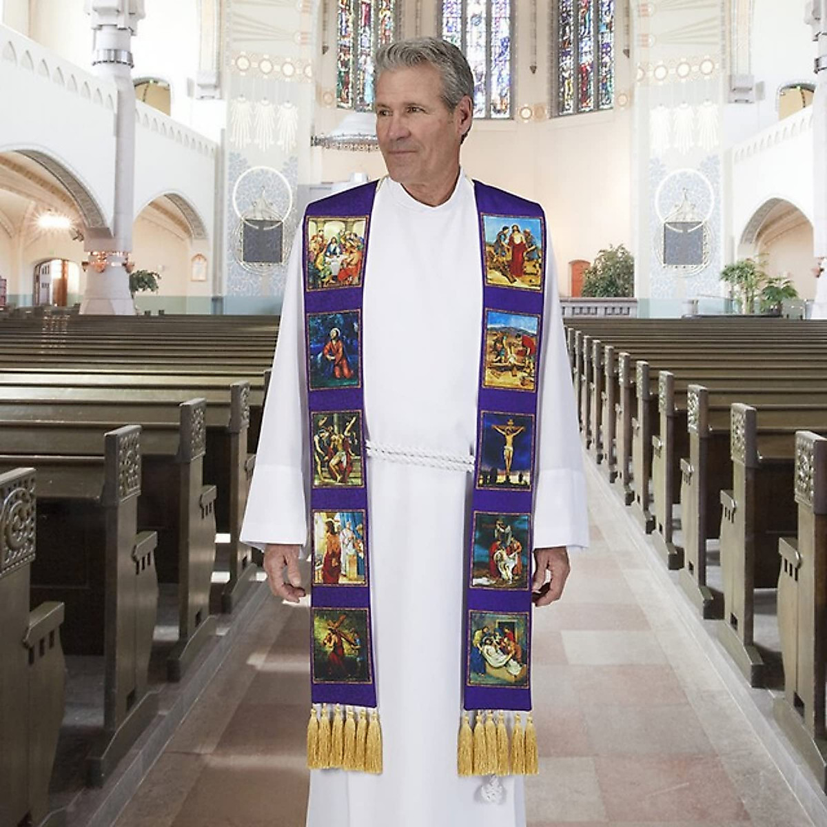 Purple Lenten Story Overlay Stole, 110 Inch