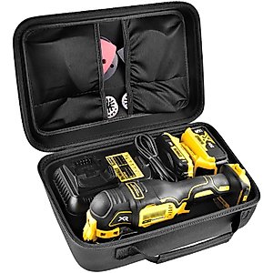 Case Compatible with DEWALT 20V MAX XR Oscillating Multi-Tool DCS354B/ DCS356B, Large Carrying Storage Box Fits for DEWALT 20V MAX XR Battery & Charger,Blades,Sanding Pads and Accessories (Box Only)