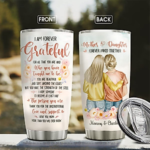 wowcugi Mom Tumbler Personalized Gift For Mom From Daughter Mother Daughter Tumblers 20oz 30oz Coffee Travel Mug with Lid Birthday Mothers Day Christmas Presents For Moms Mommy