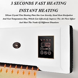 Cryfokt Mini Air Conditioner, Small Air Conditioner Heater with Remote Control, 2000W Portable Wall Mounted Ac, Wall Mounted Air Conditioner and Heater Combo for Bathroom, Bedroom