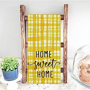 Watercolor Lemon Olive Kitchen Dish Towel 18 x 28 Inch Set of 2, Spring Summer Yellow Lemon Tea Towels Dish Cloth for Cooking Baking