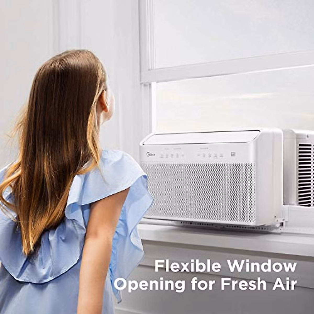 Midea U Inverter Window Air Conditioner 8,000BTU, The First U-Shaped AC with Open Window Flexibility, Robust Installation,Extreme Quiet, 35% Energy Saving, WiFi,Alexa,Remote, Bracket Included (Renewed)