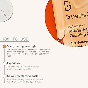 Dr. Dennis Gross Alpha Beta® AHA/BHA Daily Cleansing Gel, for Skin That is Dull, Congested and Uneven Tone & Texture (7.5 Fl Oz)