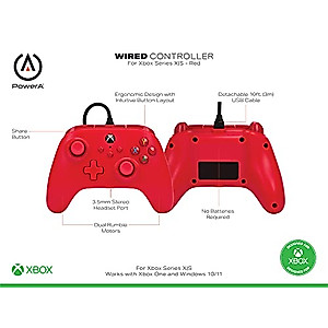 PowerA Wired Controller for Xbox Series X|S - Red
