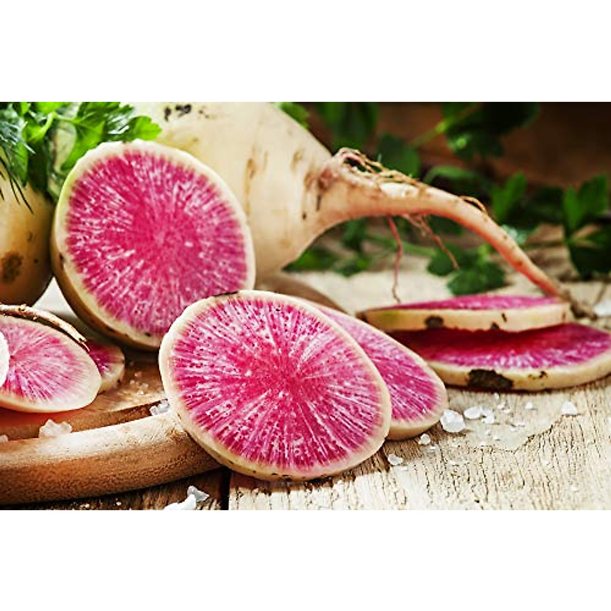 Watermelon Radish Seeds for Planting, 120+ Heirloom Seeds Per Packet, (Isla's Garden Seeds), Non GMO Seeds, Botanical Name: Raphanus sativus acanthiformis, Great Home Garden Gift