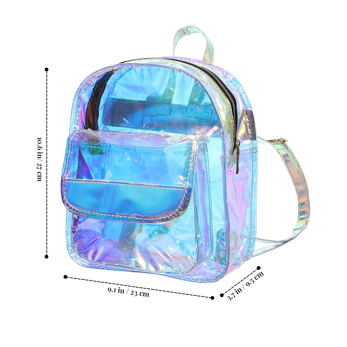 Abaodam holographic backpack clear for women iridescent bookbag transparent book bags book bags- Backpack Fashion Transparent Makeup Bag School Bag Handbag
