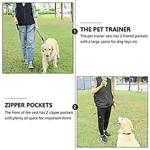 Dog Dog Trainer Vest Handler Training Vest- Pet Trainer Vest Dog Trainer Cloth with Multi Pockets Pet Trainers Jacket Professional Pet Owner Vest for Men/Women- Size pet Owner Training Vest M