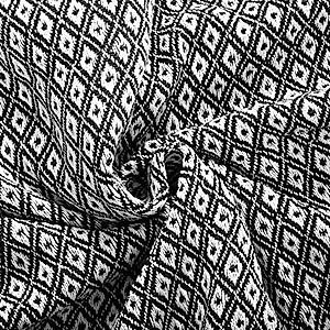 Americanflat 100% Cotton Throw Blanket for Couch - 50x60 - All Seasons Neutral Lightweight Cozy Soft Throws for Bed, Sofa or Chair.door or Outdoor [Black and White Mini Diamond Pattern]