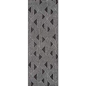 Novogratz by Momeni Rugs Villa Collection Sardinia Indoor/Outdoor Area Rug, 2'7" x 7'6" Runner, Charcoal