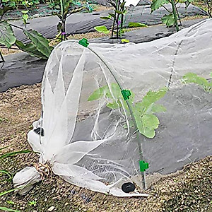 Unves 67 Pcs Garden Netting Kit, 10x20Ft Ultra Garden Mesh Mosquito Netting with 6 Garden Hoops& 12 Clips, Bird Fruit Tree Netting for Raised Beds Vegetable Flowers Protection Barrier Plant Covers Net