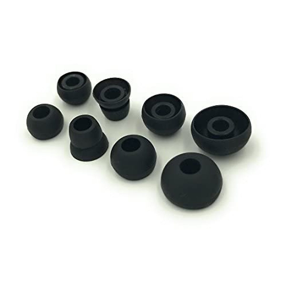 Black Replacement Earbud Tips for Beats Powerbeats3 Wireless Stereo Headphones - Small, Medium, Large, and Double Flange (Black)