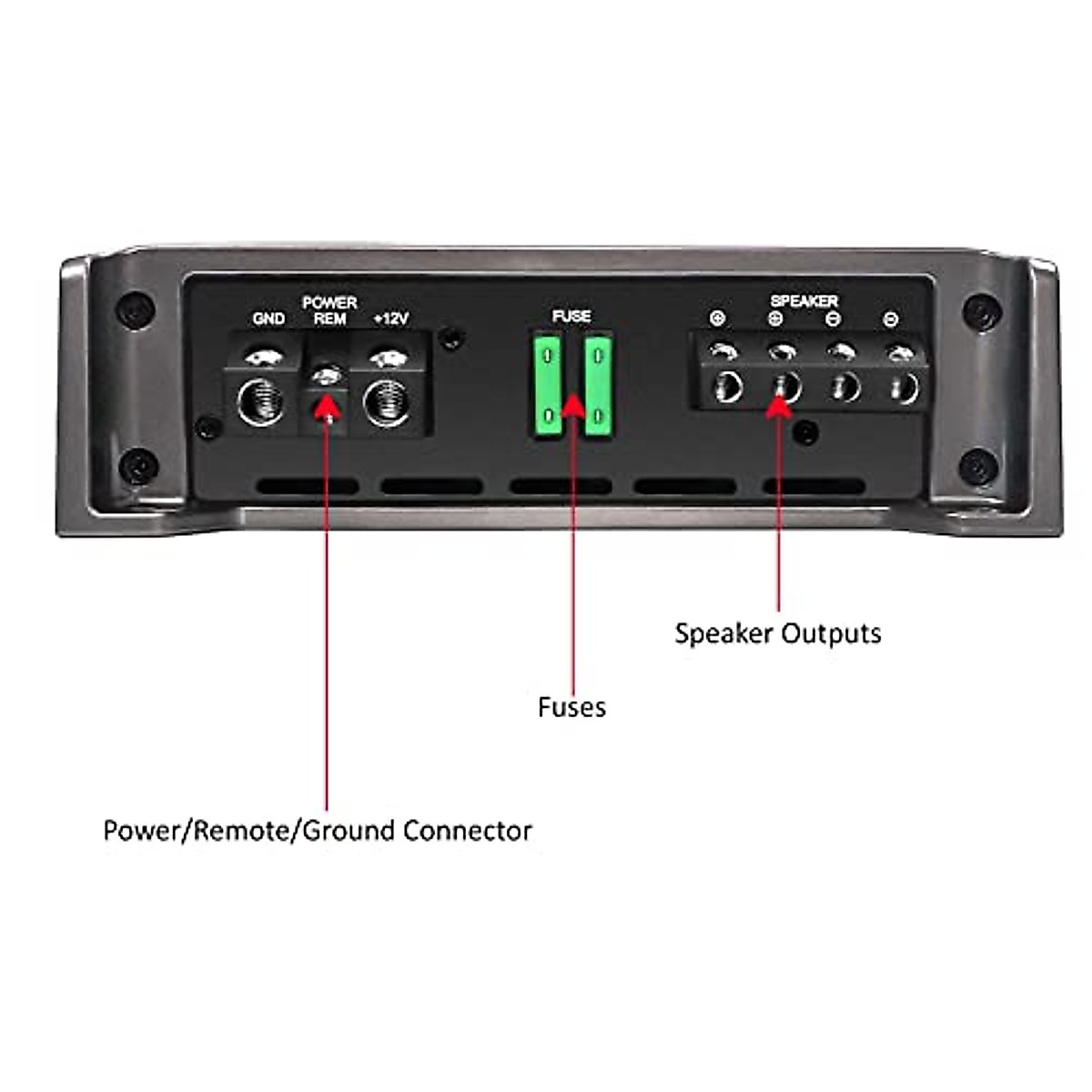 Recoil RED600-1 1320 Watts Class-D Car Audio Mono-Block Subwoofer Amplifier, 1 Ohm Stable, Remote Bass Knob Included