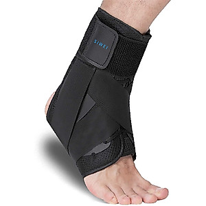 Lace Up Ankle Brace, Cross Strapping Ankle Stabilizer with Dual Side Support for Men & Women, Figure 8 Ankle Support Brace for Sprained Ankle (M)