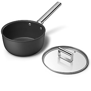 SMEG 3 Qt Saucepan with Lid CDFS2011BLM, Black