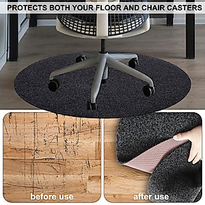 NCONE Office Chair Mat, Round Floor Mat for Home, 39inch Diameter Low Pile Heavy Duty Non Slip Multi-Purpose Desk Chair Mat Rug for Hardwood Tile Floor Carpets (Dark Grey)