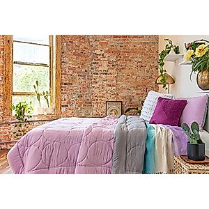 Refinery29 | Devon Bedding Collection | Modern Reversible Luxury Ultra Soft Comforter, All Season Premium 4 Piece Set, Design for Home Hotel Décor (Full/Queen, Grey)